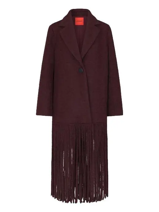 SIMONMILLER Vero Fringe Coat - Bordeaux