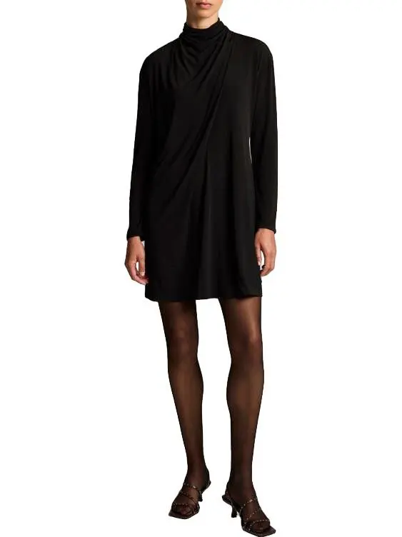Vince Draped Cowl Neck Long Sleeve Top - Black