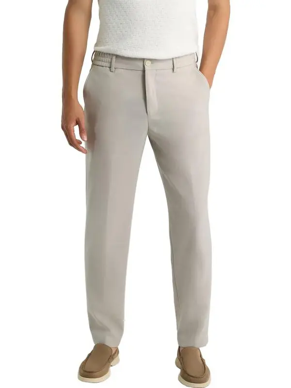 BOSS Perin Flat Front Trousers - Light Beige