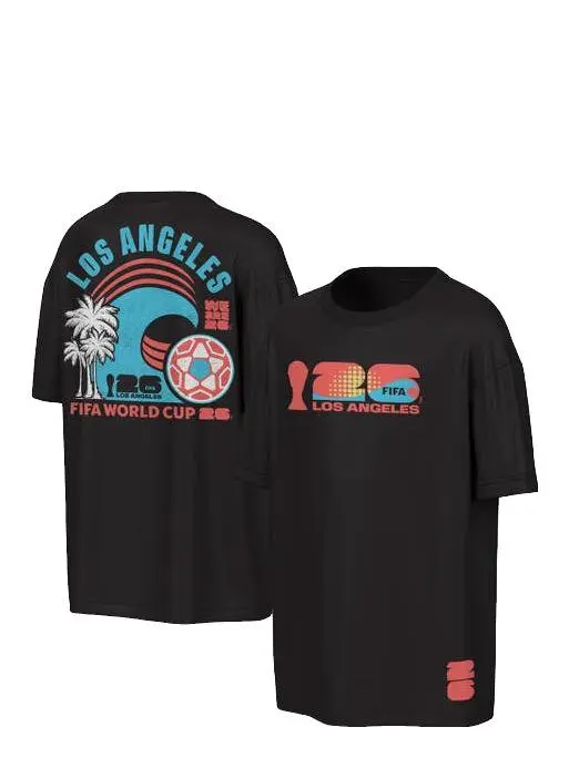 OUTERSTUFF Fifa World Cup 2026 Los Angeles Big City Poster T-shirt - Black