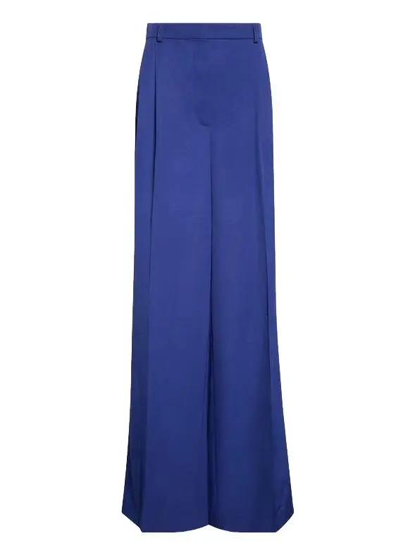 Stella McCartney High Waist Pleated Wool Pants - Indigo