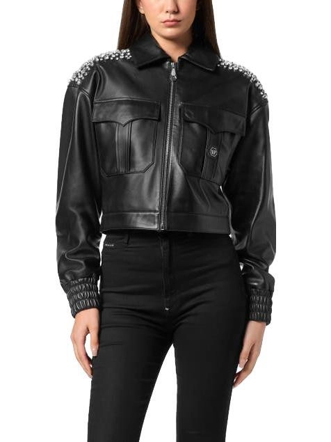 Philipp Plein Boxy Cargo Bomber Plein Deluxe Signature - Black