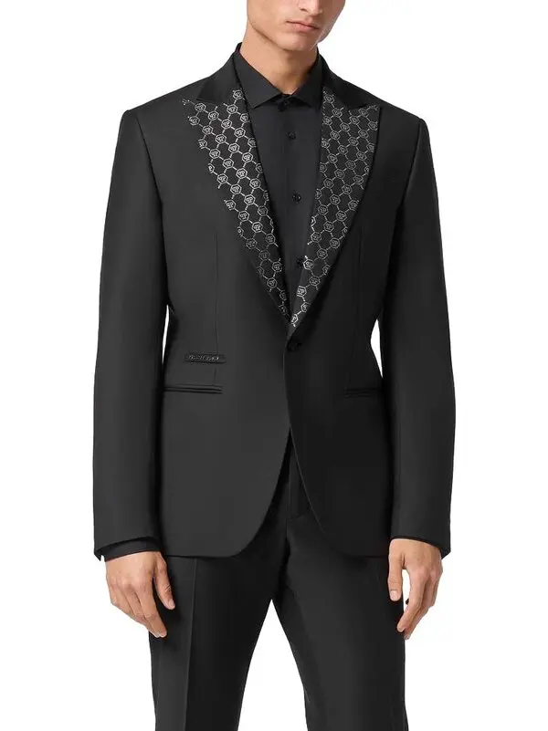 Philipp Plein Blazer Monogram - Black/crystal