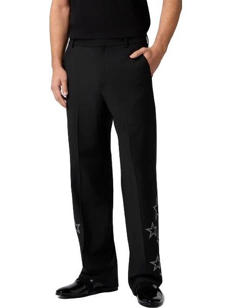 Philipp Plein Loose Fit Trousers Stars Studs - Black