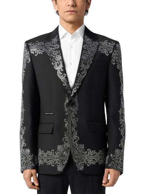 Philipp Plein Blazer Baroque Skull Strass - Black