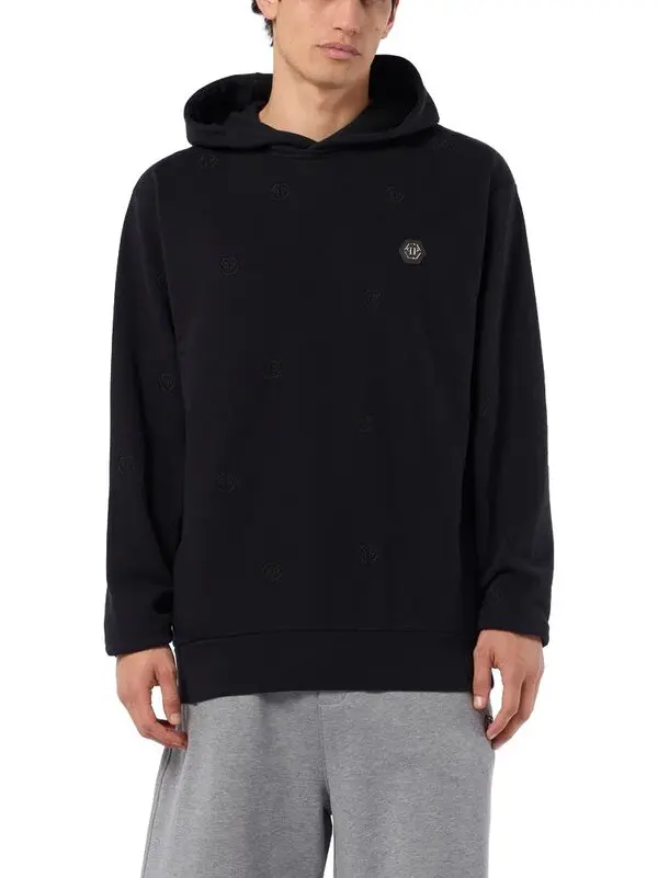 Philipp Plein Tracksuit Joggers Monogram Embroidery - Black