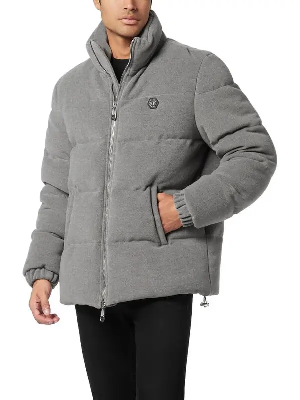 Philipp Plein Wool Puffer Jacket Late Checkout - Grey