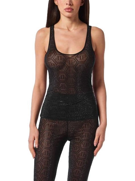 Philipp Plein Tank Top Monogram - Black