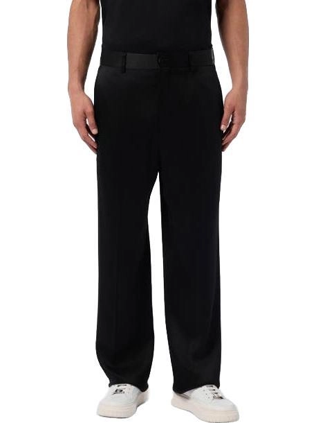 BILLIONAIRE Satin Loose Fit Trousers - Black