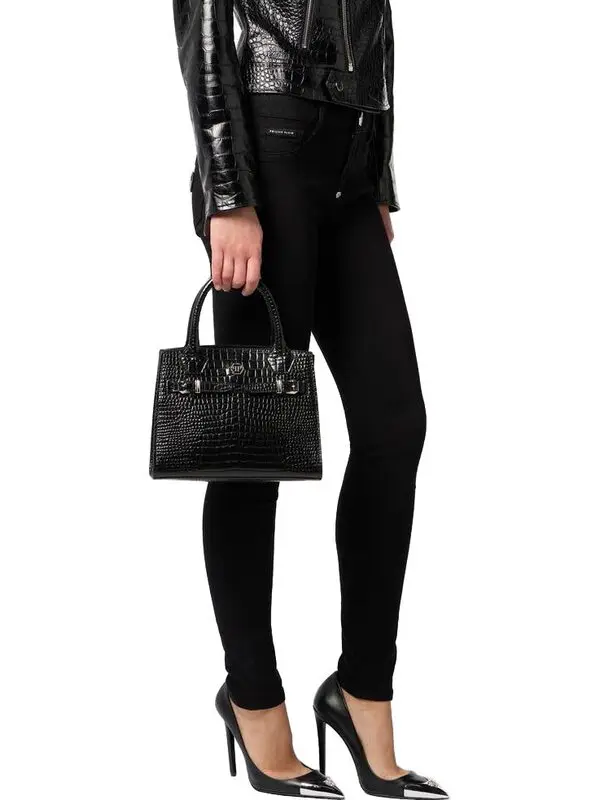 Philipp Plein Small Shopper Bag Cocco - Black