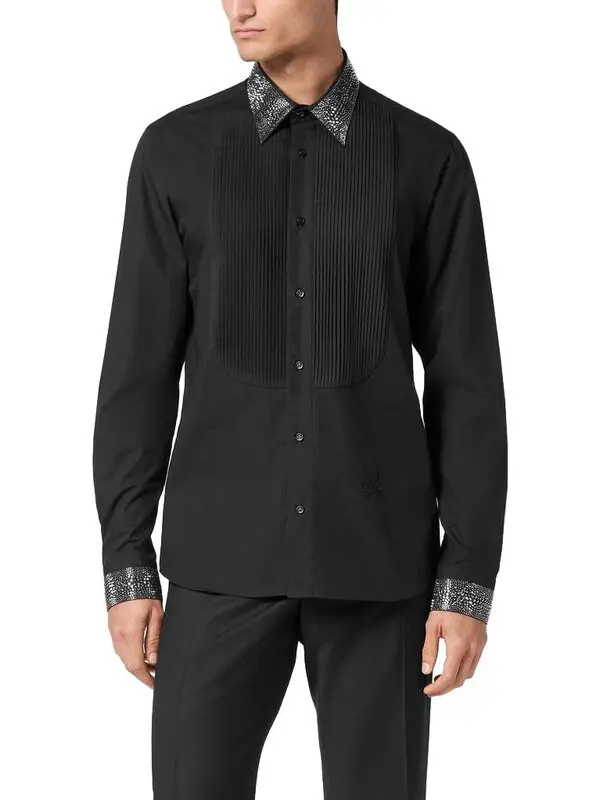 Philipp Plein Shirt Smoking Cut - Black