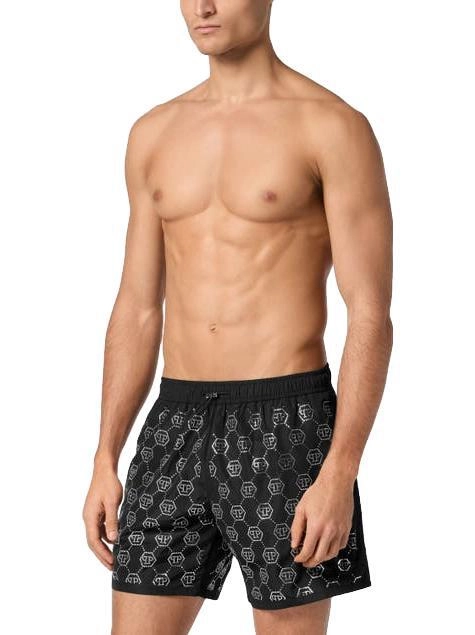 Philipp Plein Beachwear Shorts - Black/silver