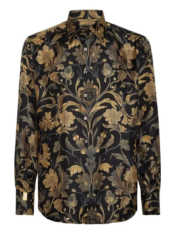 BILLIONAIRE Silk Cut Shirt Baroque - Gold
