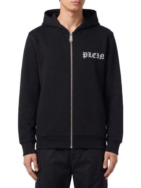 Philipp Plein Skull Stone Embellished Zip Hoodie - Black