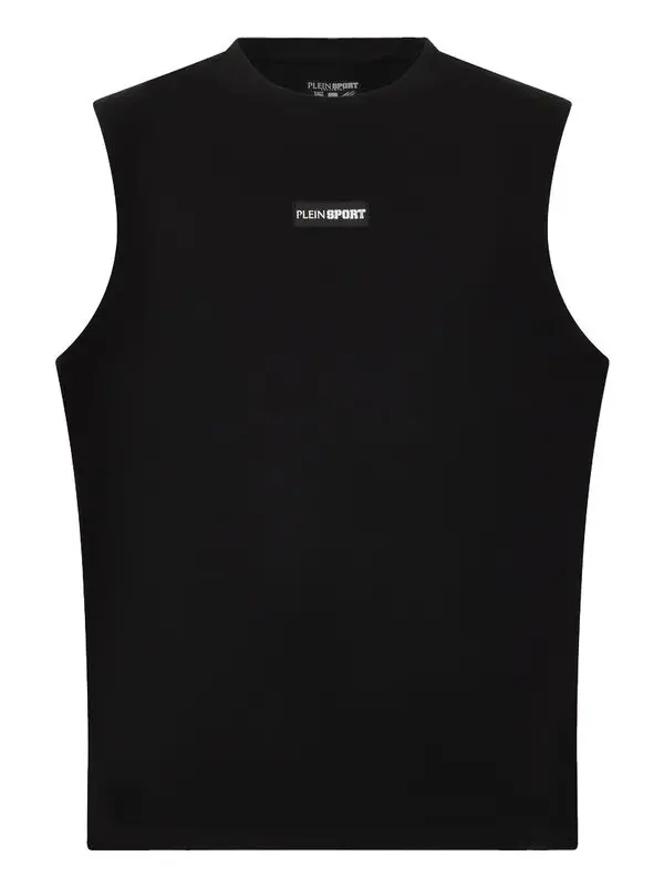 PLEIN SPORT Slub Cotton Tanktop - Black