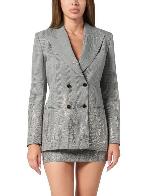 Philipp Plein Wool Gold Fit Blazer Ls Flame - Black