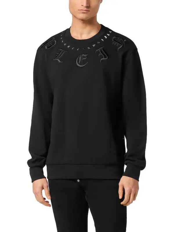 Philipp Plein Sweatshirt Ls Gothic Plein - Black/black