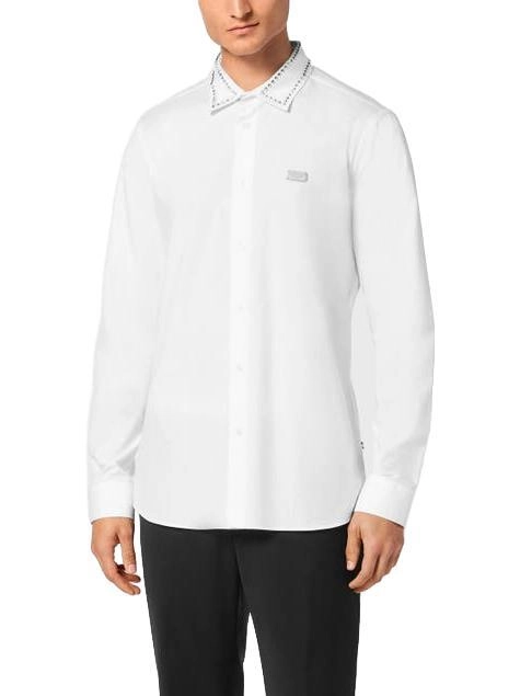 Philipp Plein Shirt Sugar Daddy Cut Ls Studs - White