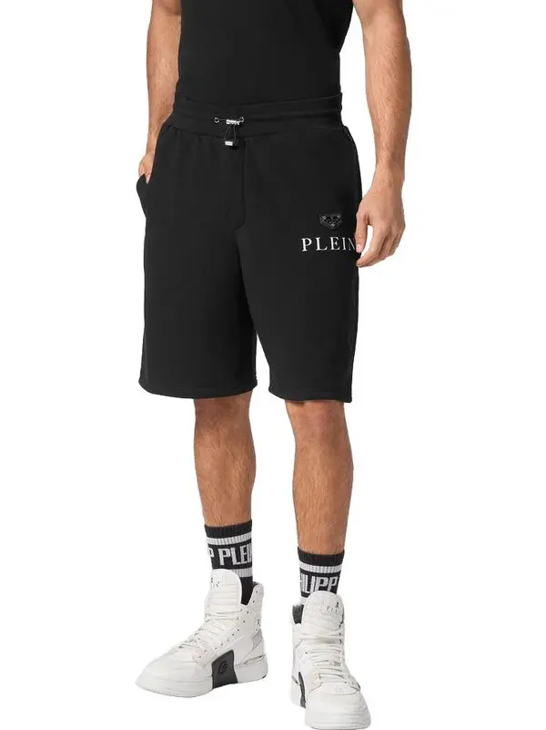 Philipp Plein Jogging Shorts Nickel Placket - Black