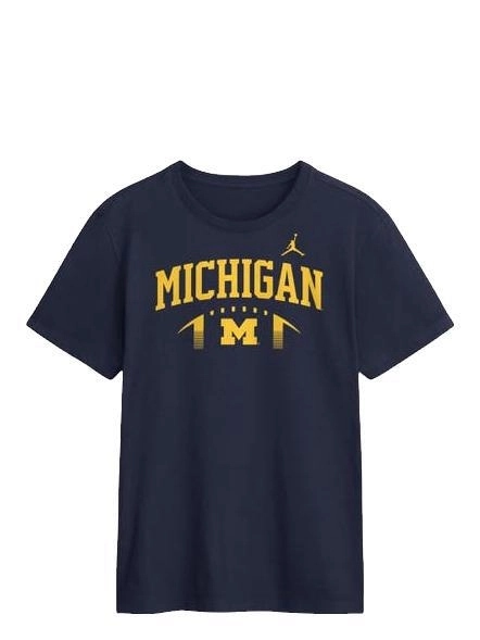 JORDAN BRAND Michigan Wolverines Primetime Football Icon T-shirt - Navy