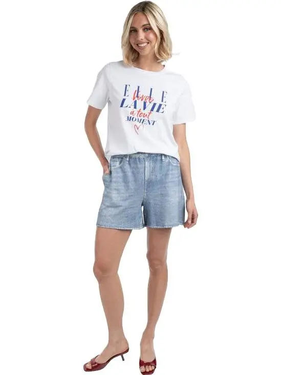 ELLE COLLECTION Graphic T-shirt - White