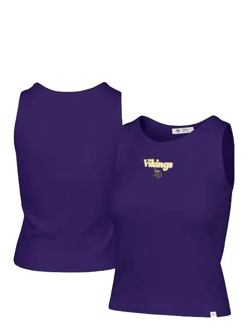 '47 Minnesota Vikings Cropped Straight Cut Ribbed Baby Tank Top - Purple