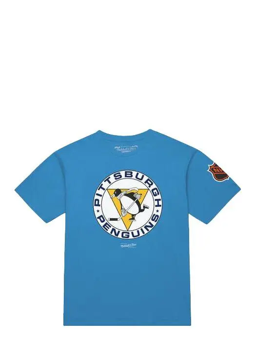 Mitchell & Ness Pittsburgh Penguins Core Vintage Logo T-shirt - Light Blue