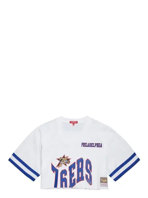 Mitchell & Ness Philadelphia 76ers Cropped Fashion Jersey - White