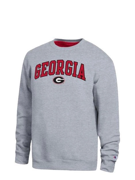 Champion Georgia Bulldogs Arch Crewneck Sweatshirt - Heather Gray
