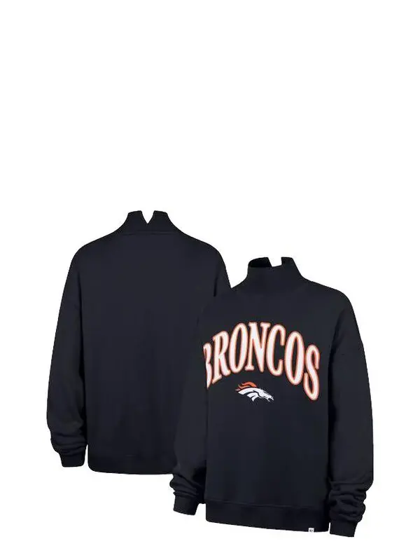 '47 47 Denver Broncos Oversized Vantage Mock Neck Sweatshirt - Navy