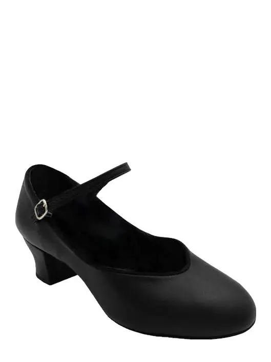 CAPEZIO Suede Sole Jr. Footlight Character Shoe - Black