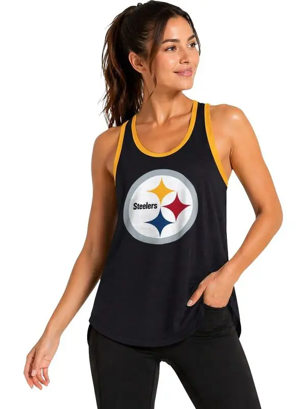 G-III 4HER BY CARL BANKS Pittsburgh Steelers Tater Ii Racerback Tank Top - Black