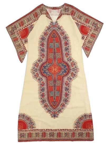FORTELA Amira Printed Cotton Caftan Dress - Red