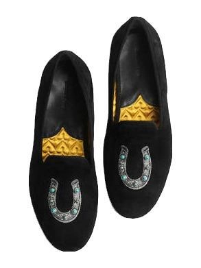 FORTELA Broadway Horse Suede Loafers - Black