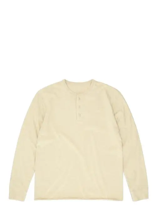FORTELA Bliss Cotton Long Sleeve Serafino T-shirt - Ecru