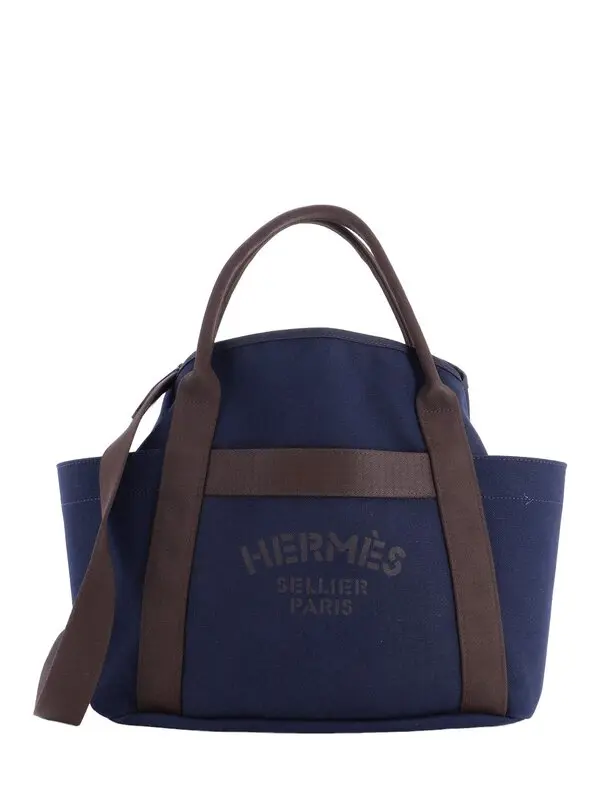 Hermès Sac De Pansage Groom Handbag Canvas - Blue