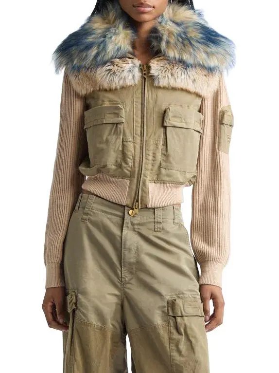 DIESEL® G-ustav Mixed Media Jacket - Khaki