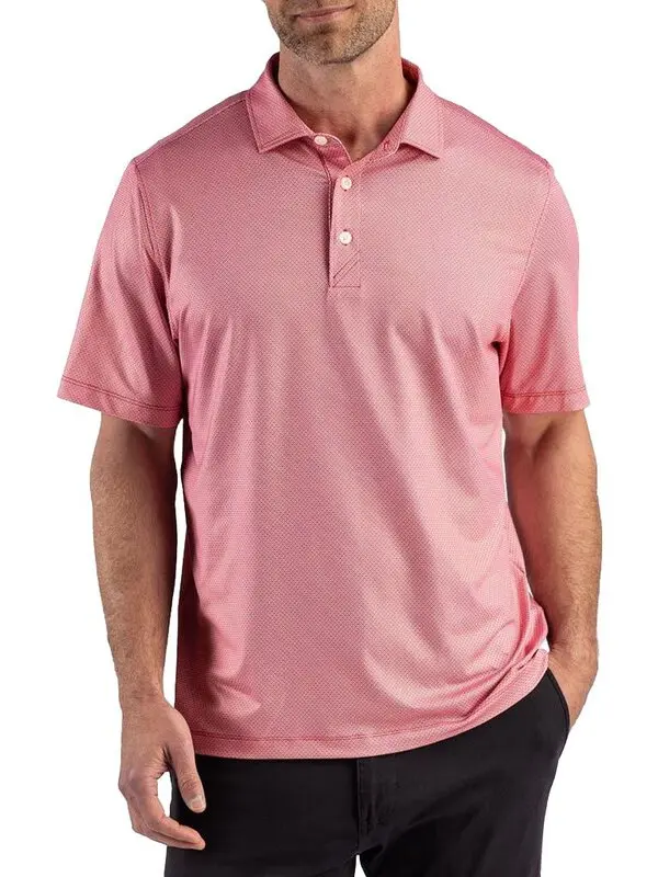 CBUK BY CUTTER & BUCK Pike Microprint Epic Confidence Performance Polo - Red
