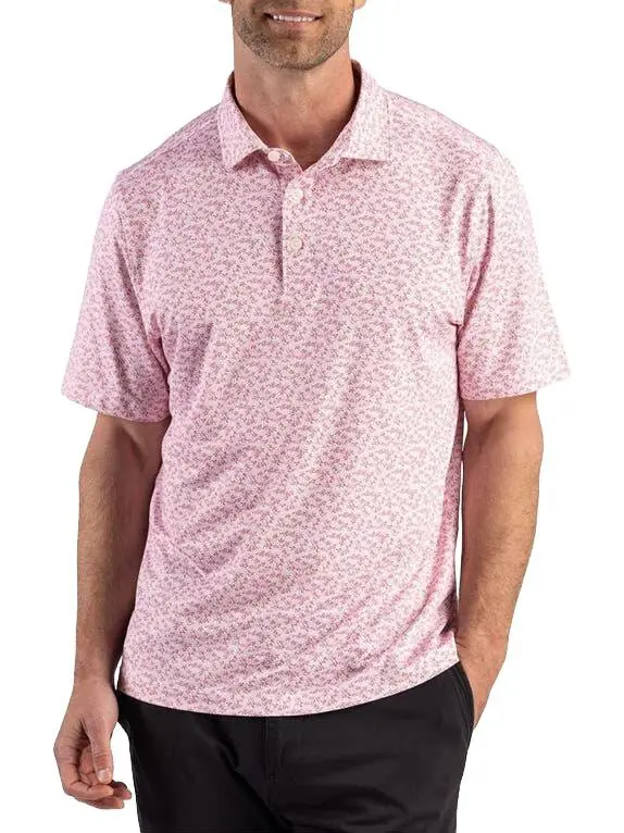CBUK BY CUTTER & BUCK Pike Fern Print Epic Confidence Performance Polo - Red