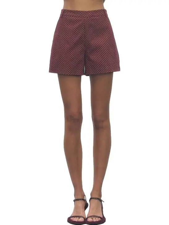 MAUDE CLUB Lori Polka Dot Shorts - Berry Sand