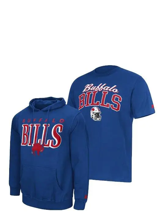 STARTER Buffalo Bills Vintage Logo Hoodie & T-shirt Combo Pack - Royal