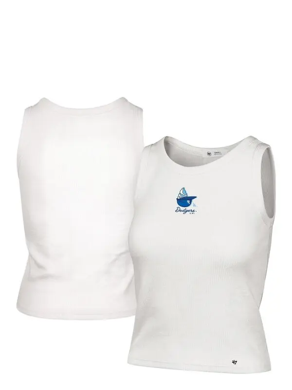 '47 Los Angeles Dodgers Single Swirl Ribbed Baby Tank Top - Cream