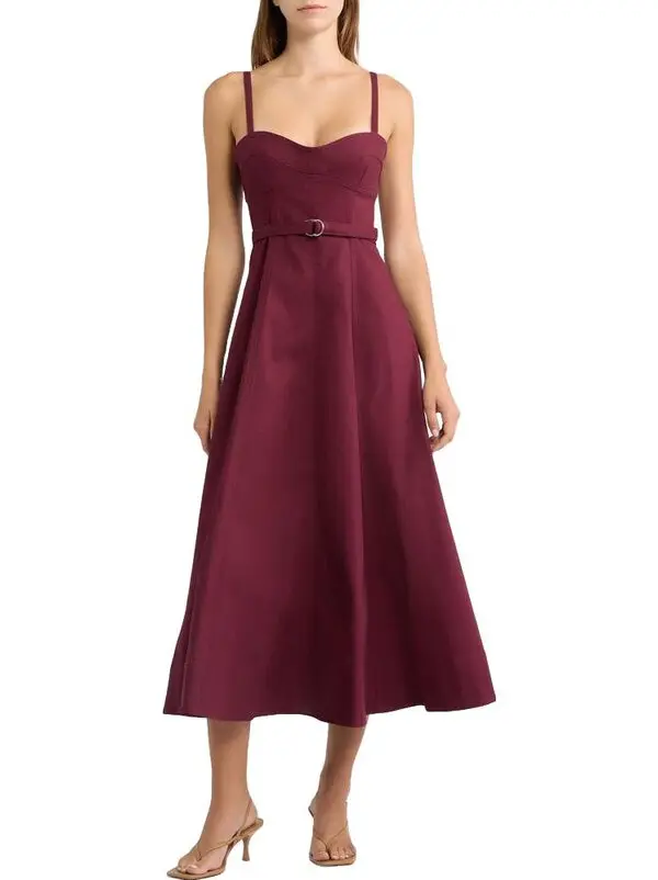 Hill House Home Fiona Cotton Blend Dress - Windsor Wine