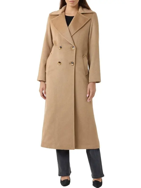 Sofia Cashmere Baby Hair Trench Coat - Camel