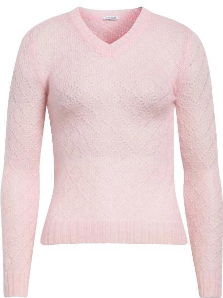 JIL SANDER Mohair And Silk Diamond Pointelle Sweater - Cotton Candy