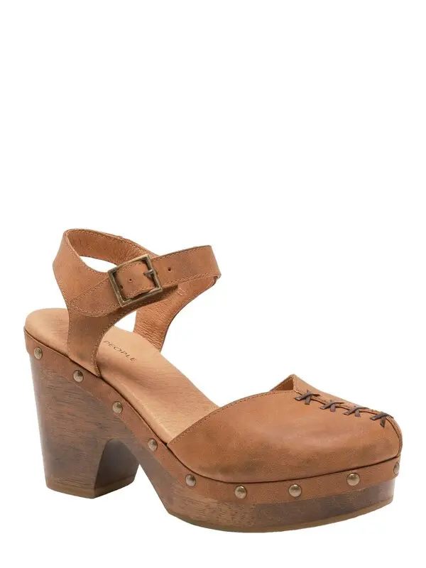 Free People Doubs Platform Clog - Tan Leather