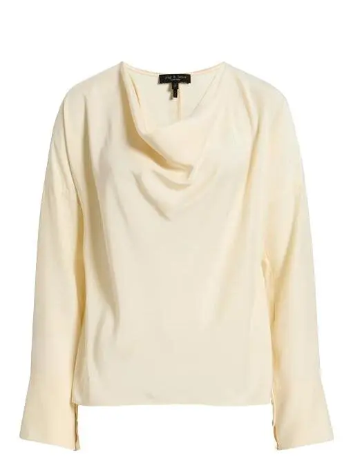 Rag & Bone Vinnie Cowl Neck Silk Top - Ivory