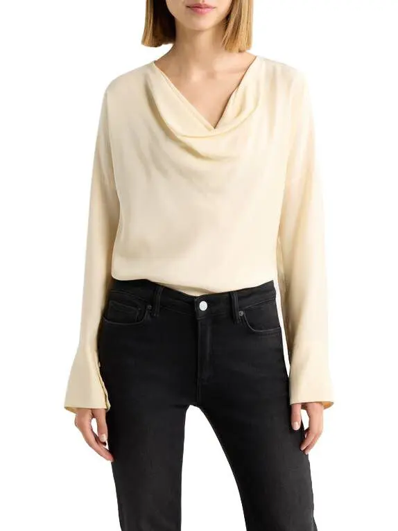 Rag & Bone Vinnie Cowl Neck Silk Top - Ivory