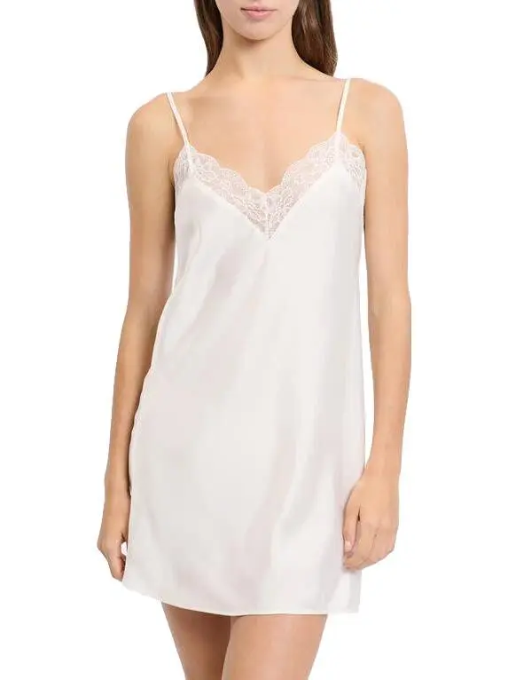 ETAM Desire Lace Trim Satin Chemise - Ecru