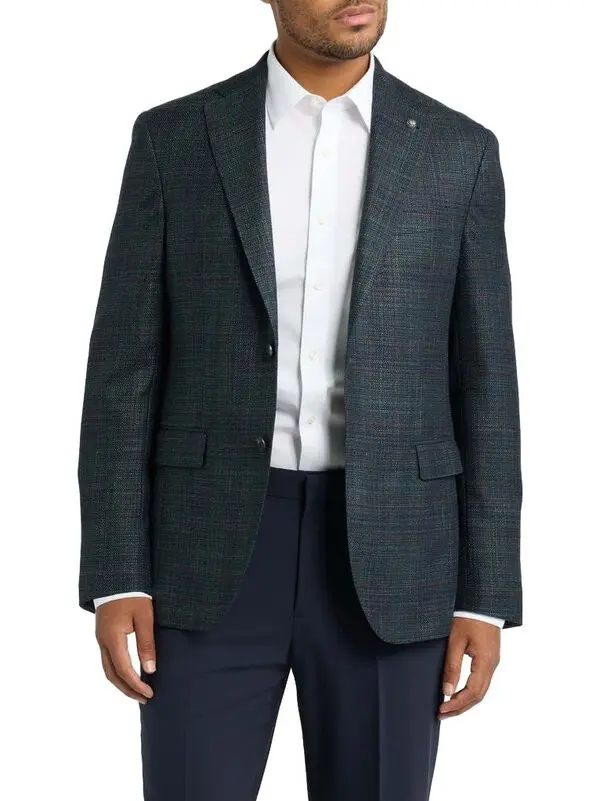 JACK VICTOR Mcallen Wool & Silk Sport Coat - Dark Olive